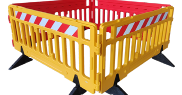 2.1 Meter Red Plastic Barrier with Feet and Reflective Sheet Class 1 ...